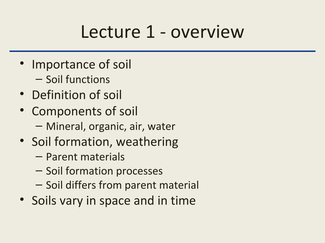 Intro Soils Lecture 1a | PPT