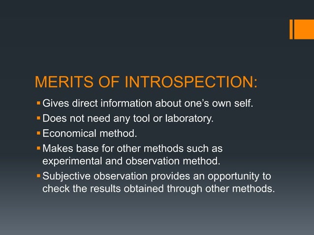 Introspection - Introspective Method in Research Methodology | PPT