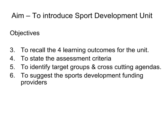 Intro sports development1 | PPT