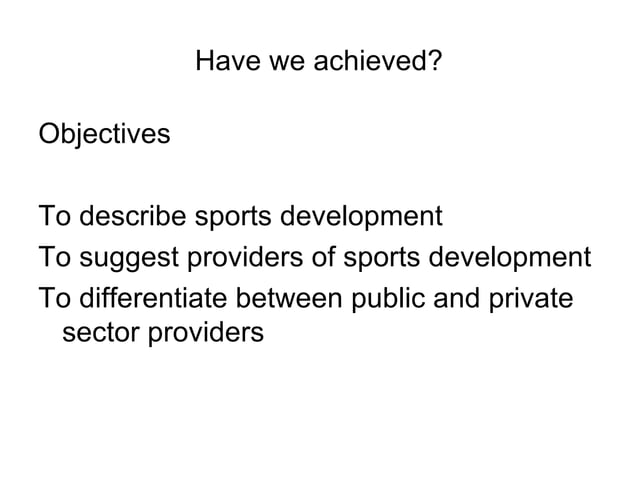 Intro sports development1 | PPT