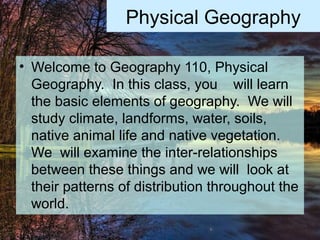 Intro spring online geog 110 | PPT