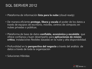 Generalidades en SQL Server 2012 | PPT