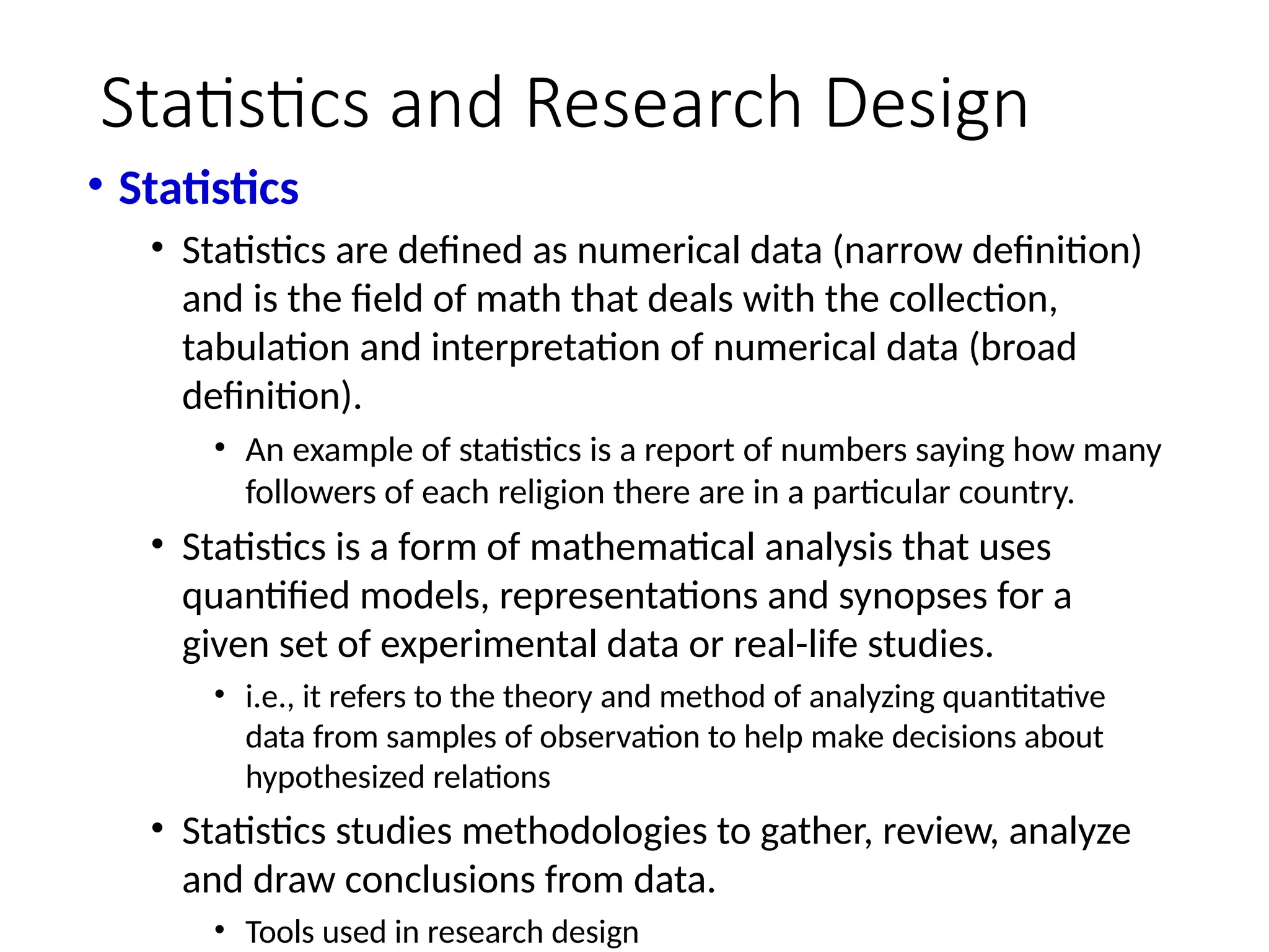 Intro_Statistics_Lecture Note for a senior thesis | PPTX