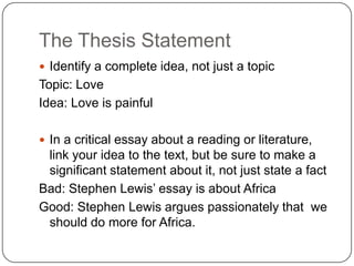 Intro Thesis And Concl | PPT