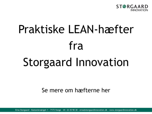 LEAN i praksis - intro til gratis LEAN-hæfter | PPT