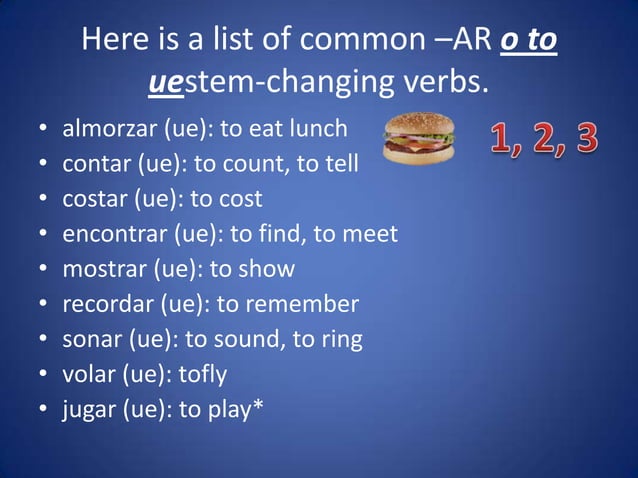 Intro to ar stem change verbs | PPTX