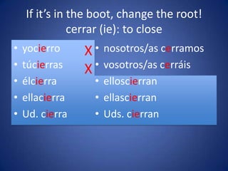 Intro to ar stem change verbs | PPTX