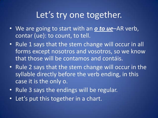 Intro to ar stem change verbs | PPTX