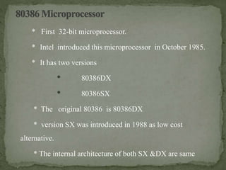 Introduction to 80386 | PPTX