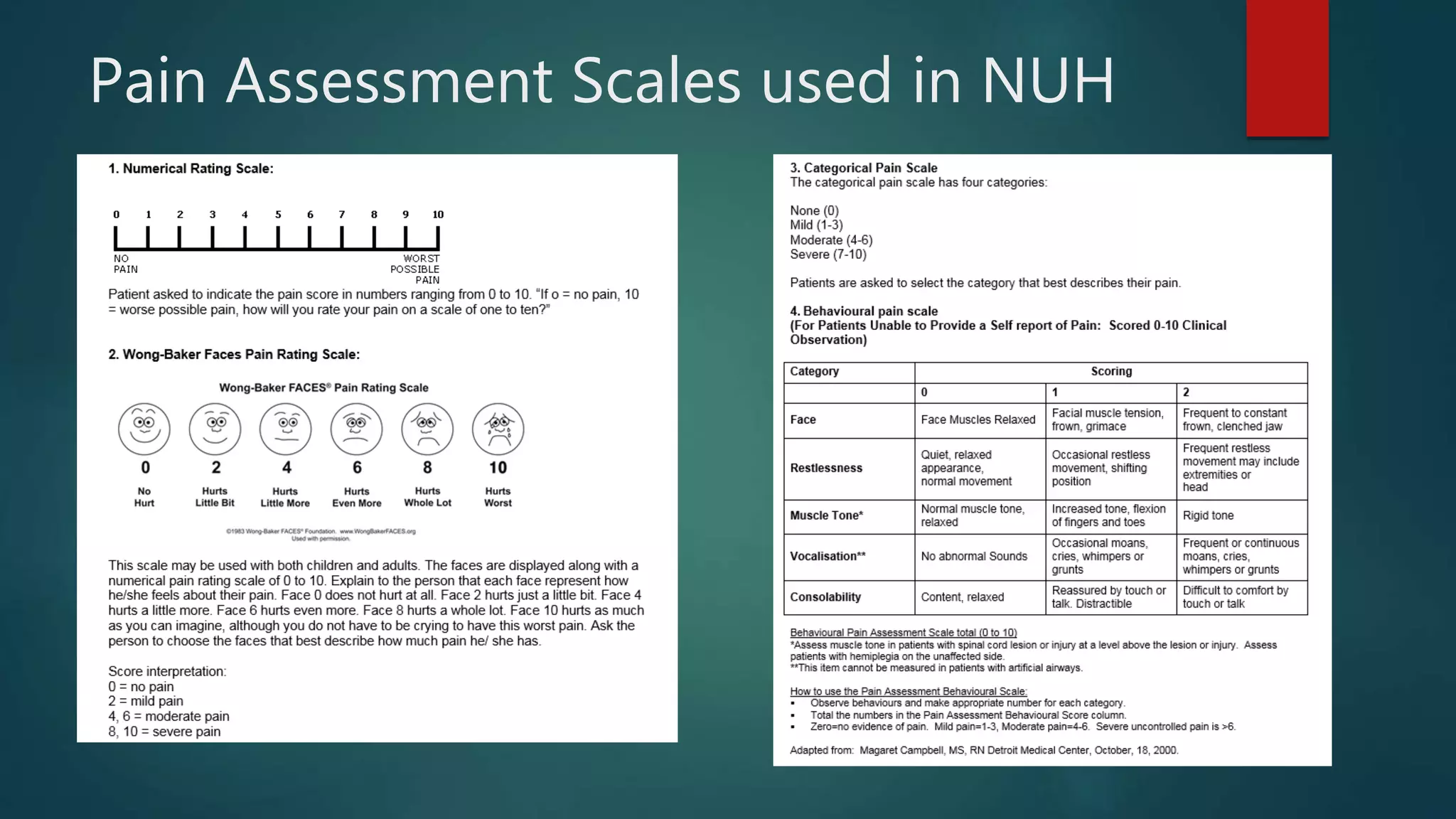 Intro to Acute Pain- Pain Assessment | PPT