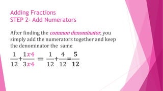 Introduction to adding fractions | PPTX