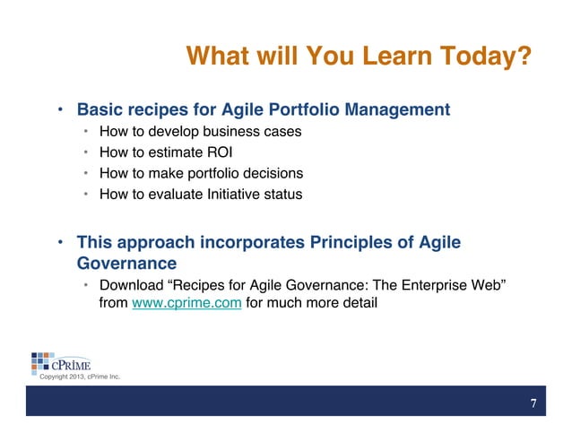 Intro to agile portfolio governance v6 | PPT