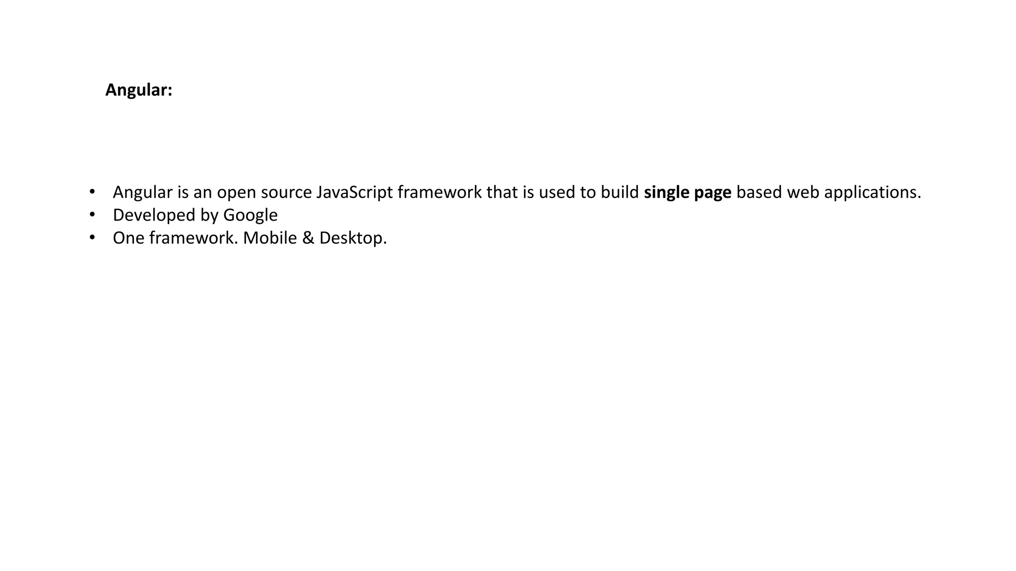 Introduction to angular | Concepts and Environment setup | PPT Introduction to angular | Concepts and Environment setup | PPT
