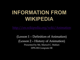 Intro to animation | PPTX | Computer Animation | Computer Software and ...