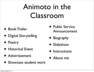 Intro to animoto | PDF