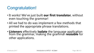 An Introduction to ANTLR | PPTX