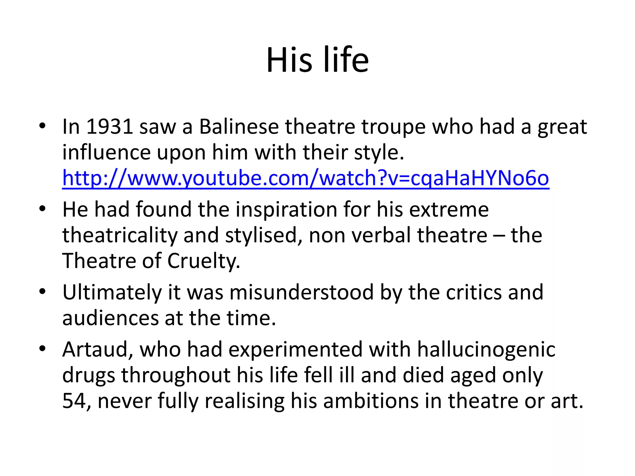 Intro to Artaud + Artaud workshop | PPTX