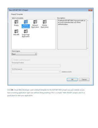 Intro to asp.net mvc 4 with visual studio | PDF
