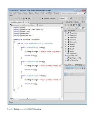 Intro to asp.net mvc 4 with visual studio | PDF
