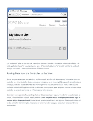 Intro to asp.net mvc 4 with visual studio | PDF