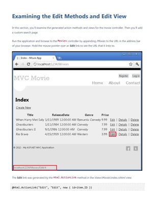 Intro to asp.net mvc 4 with visual studio | PDF