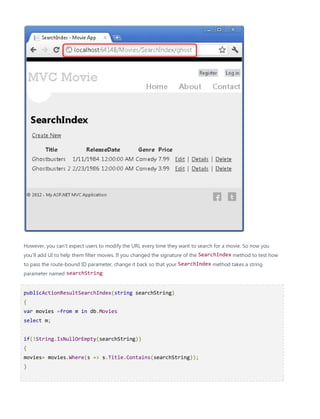Intro to asp.net mvc 4 with visual studio | PDF
