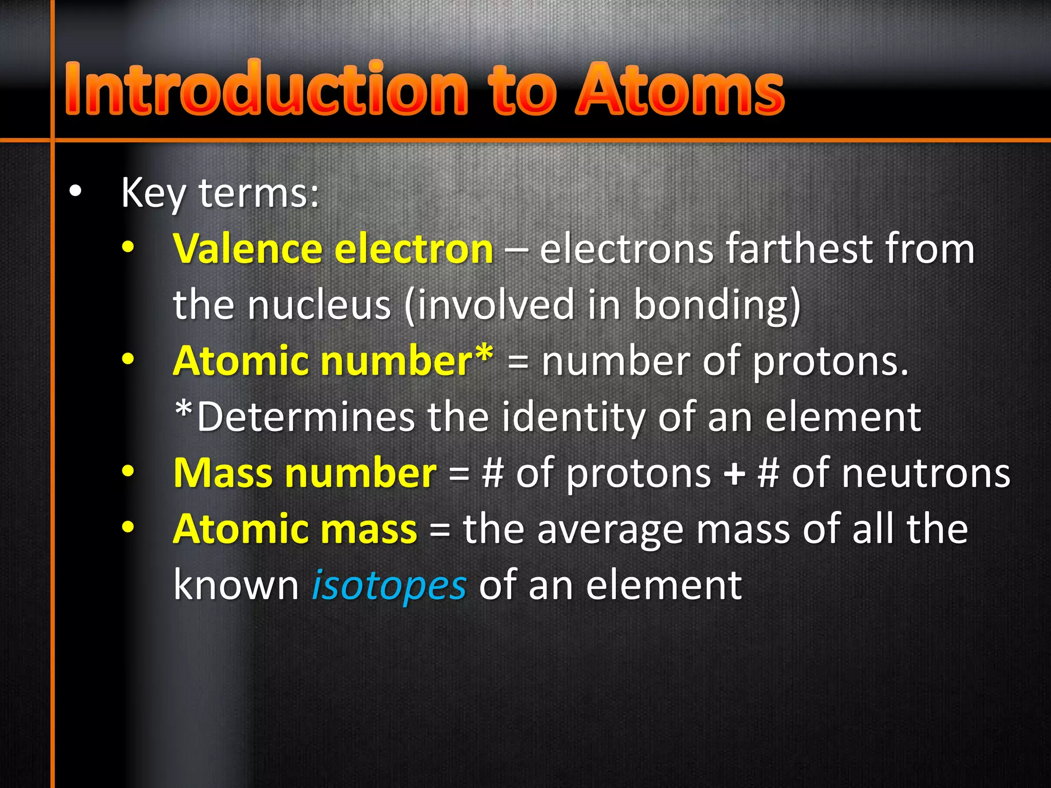 Intro to atoms | PPTX