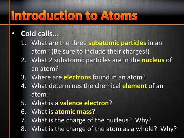 Intro to atoms | PPTX | Chemistry | Science