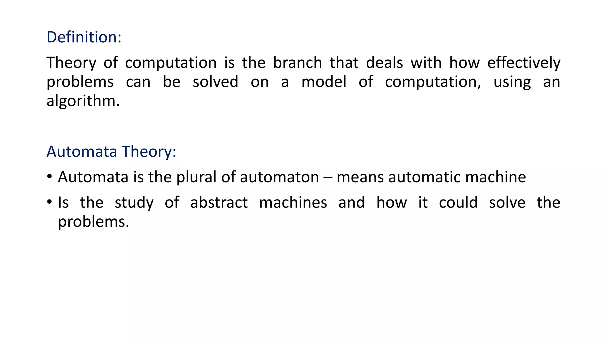 Intro to automata theory | PPT