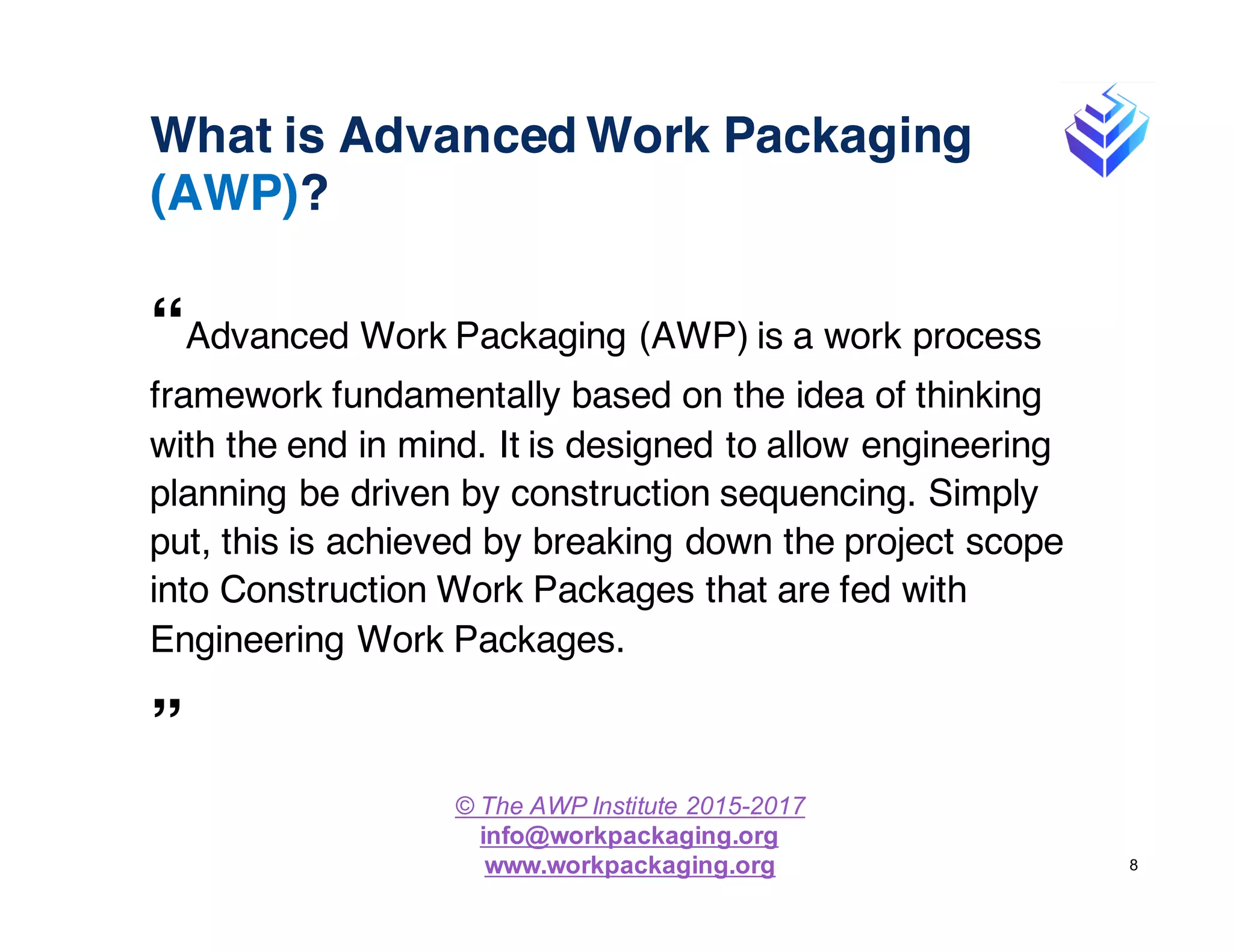 Advanced Work Packaging Overview | PDF