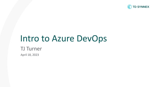 Intro to DevOps using Azure DevOps | PPT