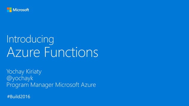Introduction to Azure Functions - Tutorial | PPTX