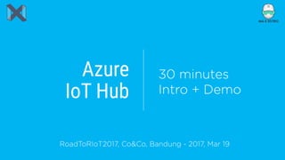 Azure IoT Hub: 30 minutes Intro & Demo | PPT