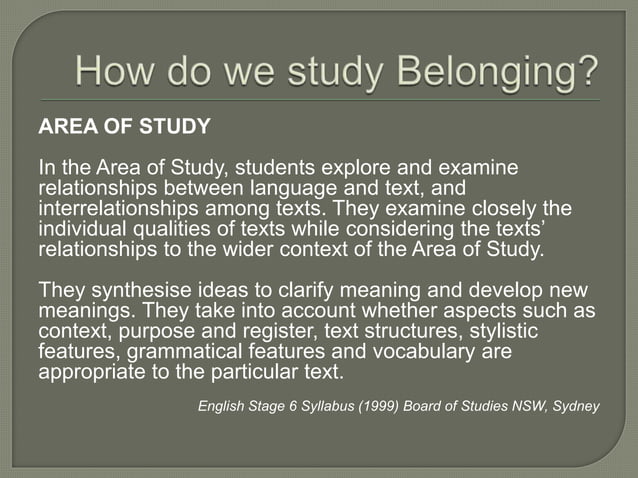 Belonging - An Introduction | PPTX