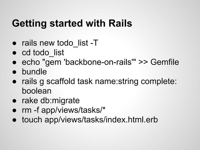 Intro to Backbone.js with Rails | PPT