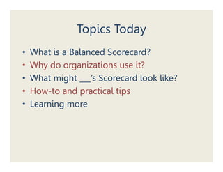 Intro To Balanced Scorecard | PPT