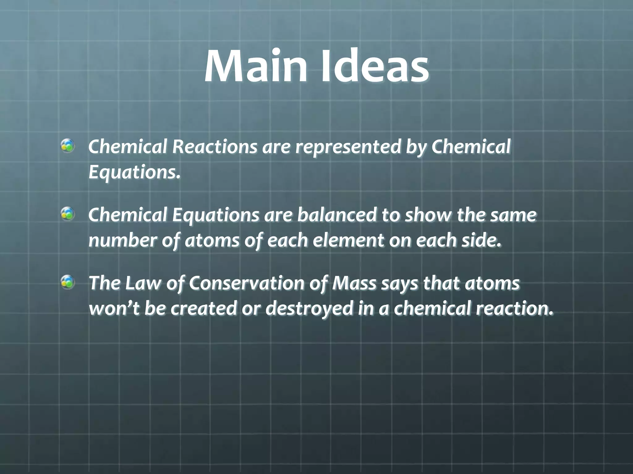 Intro to balancing chemical reactions | PPTX