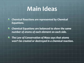 Intro to balancing chemical reactions | PPTX