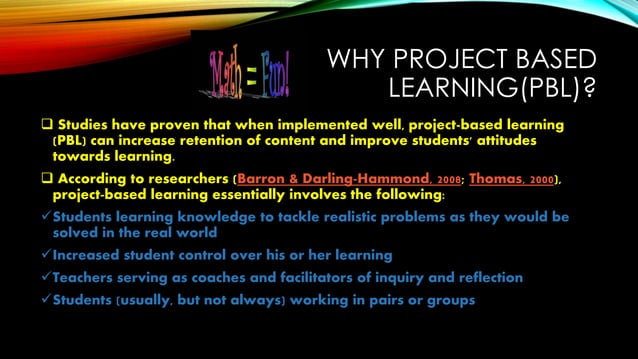 Using Project Based Learning in Mathematics | PPTX | Educational ...