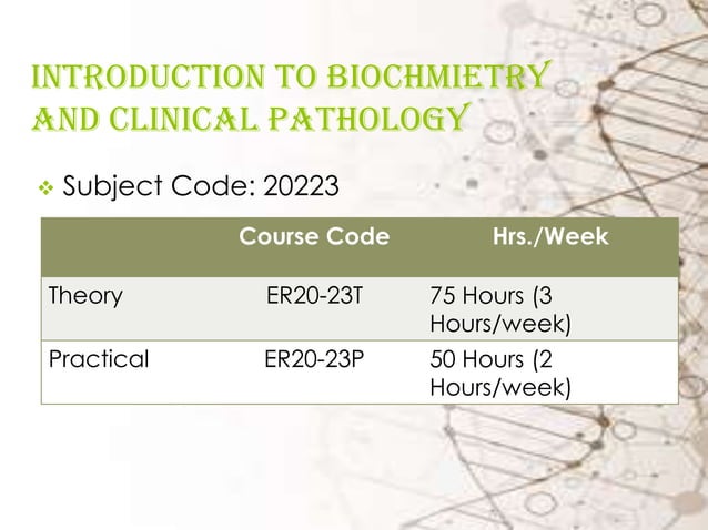 Introduction to Biochemistry and Clinical Pathology | PDF