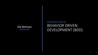 Intro to BDD | PPT