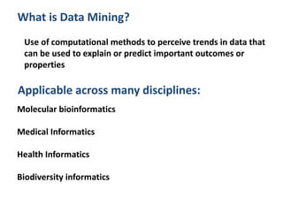 Introduction to Data Mining / Bioinformatics | PDF