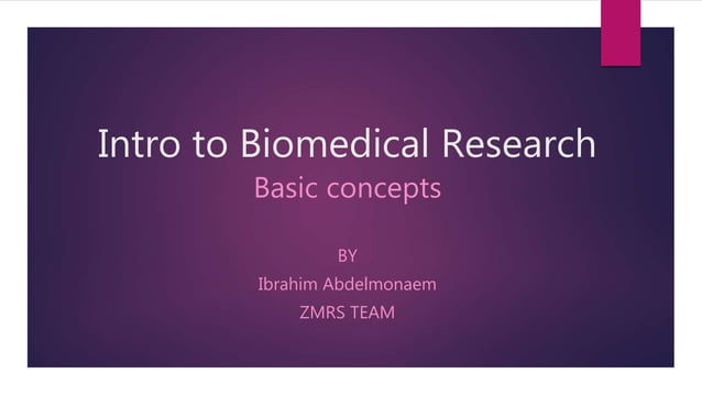 Introduction to biomedical research | PPTX