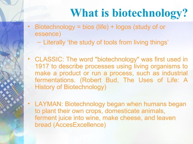Intro to biotechnology (2) | PPT