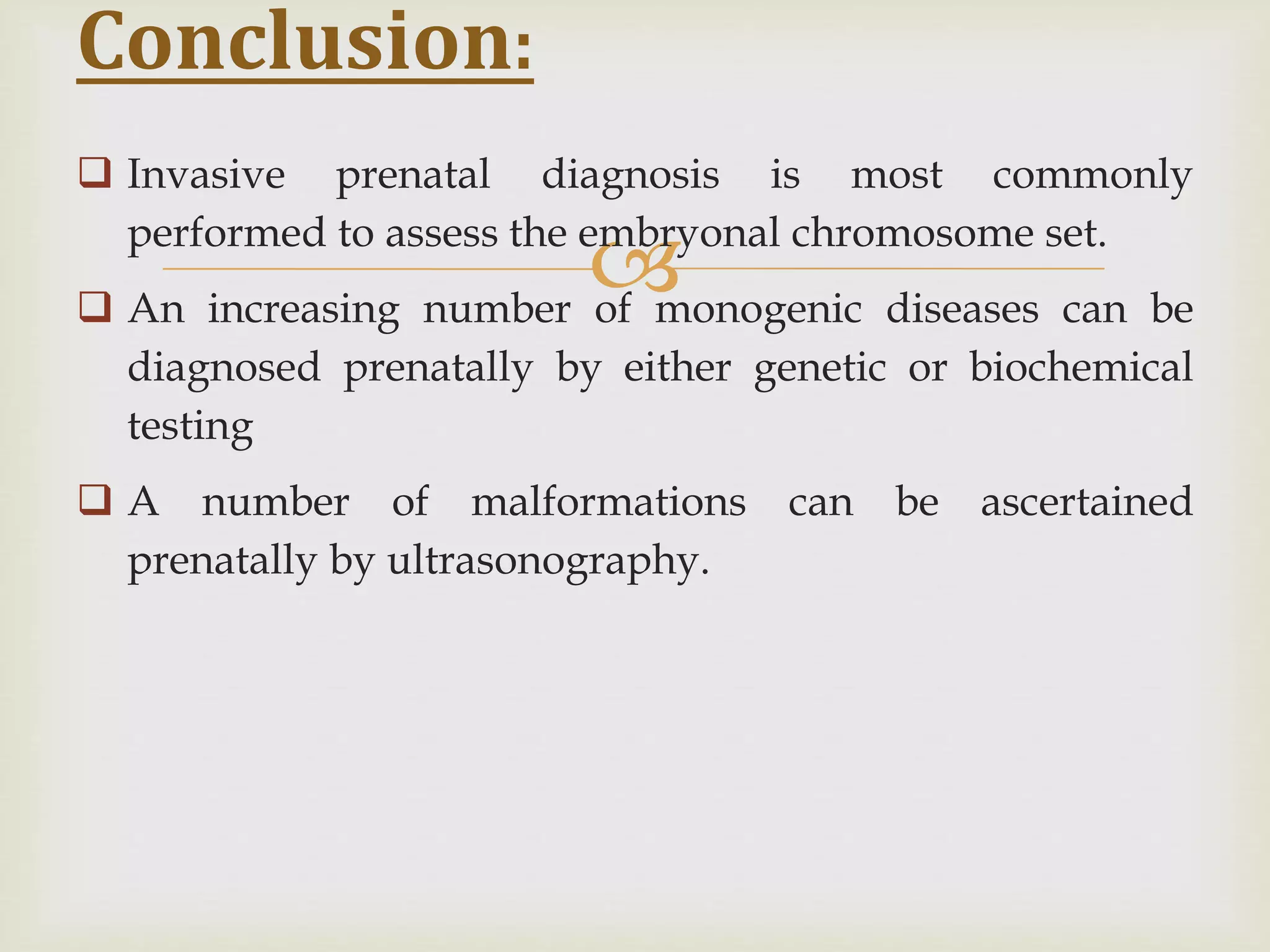 prenatal Diagnosis of genetic Disorders | PPT