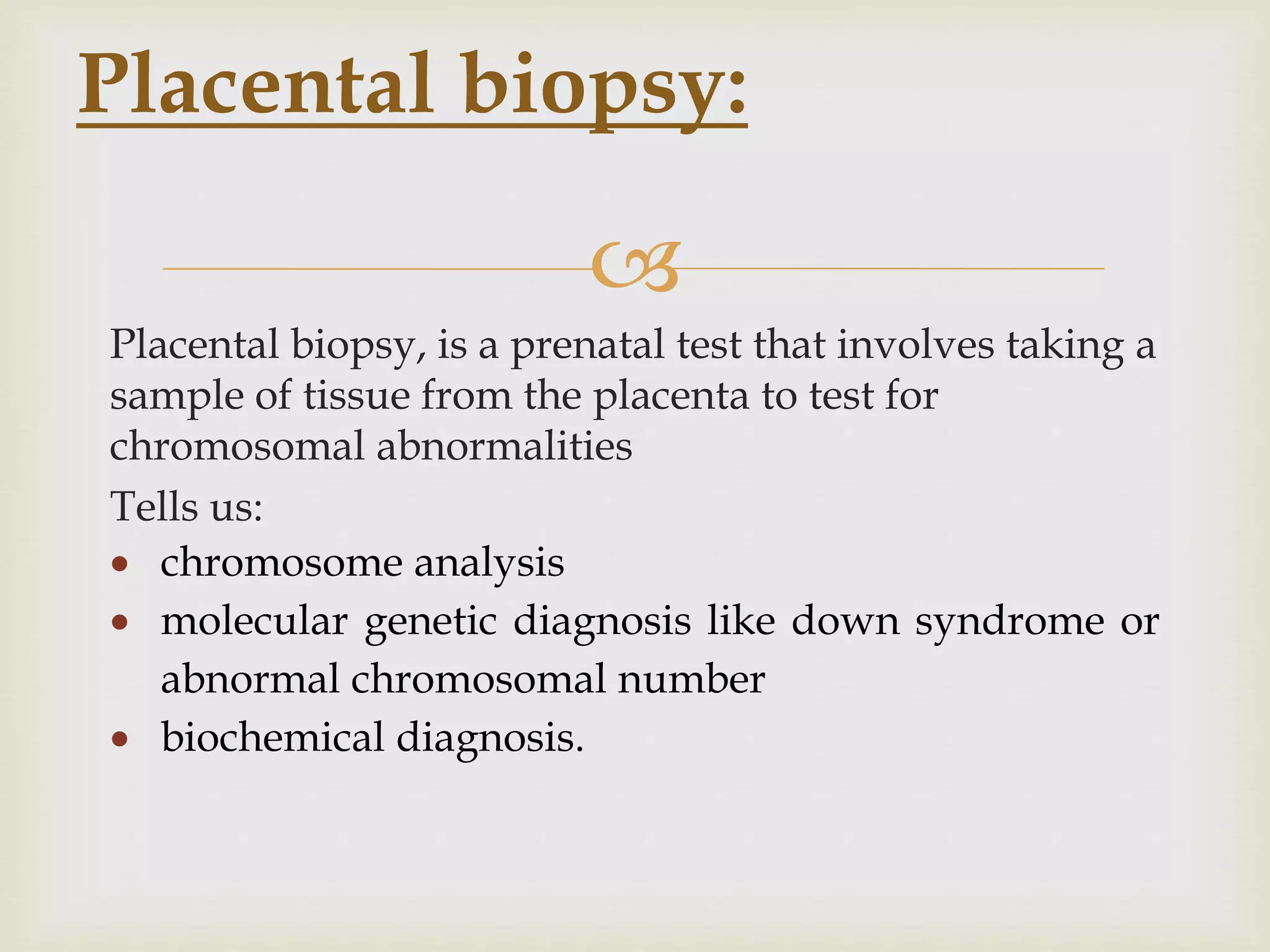 prenatal Diagnosis of genetic Disorders | PPT