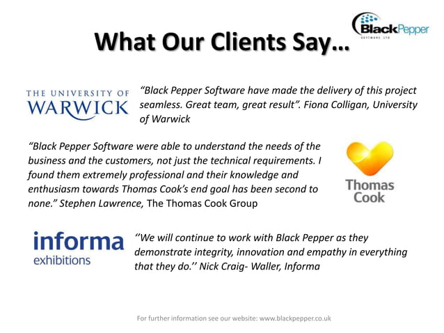 Intro to black pepper software presentation without screen shots mar 2014 | PPTX | Business ...