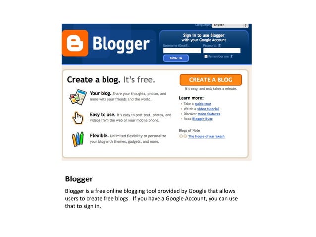 Introduction to Blogger | PPT