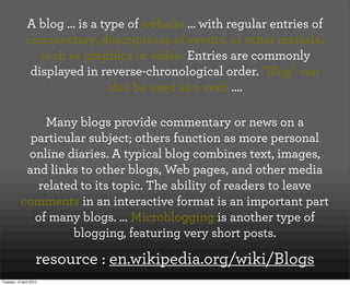 Introduction to Blogs | PDF | Internet for Beginners | Internet