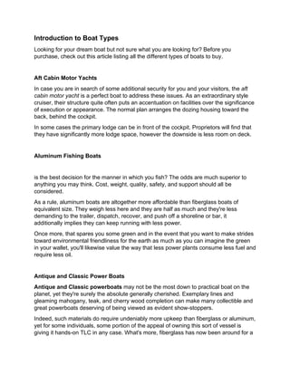 Intro to boat types | PDF
